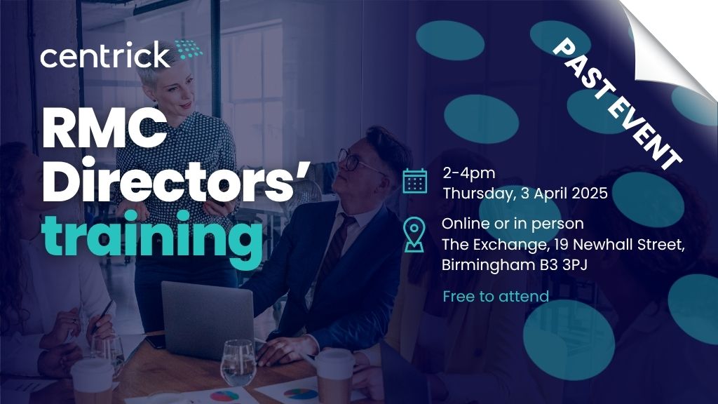 RMC Directors Training - April - Centrick | Places to feel at home in